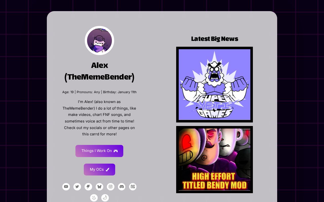 Alex MemeBender's Carrd